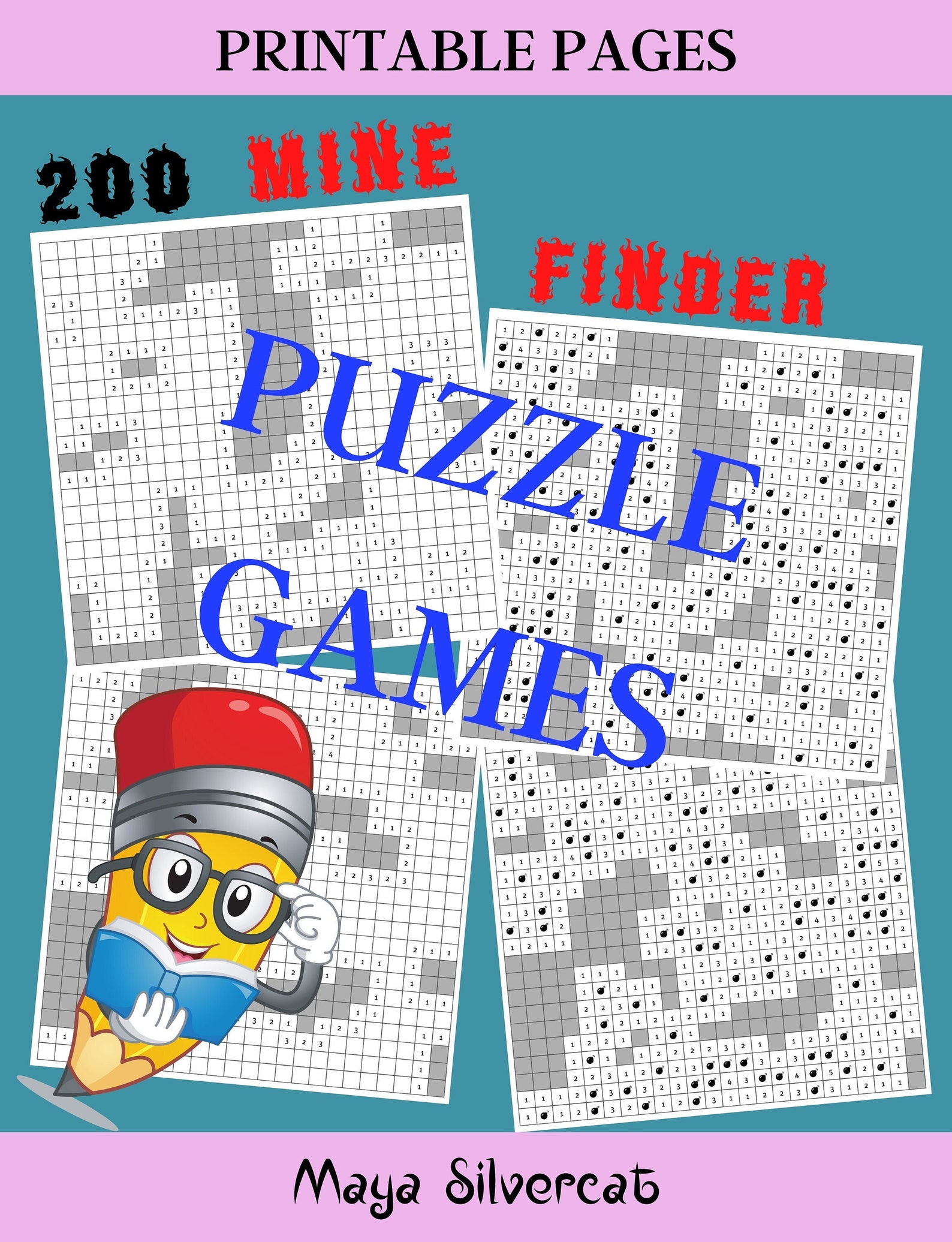 200 Mine Finder Puzzle Games With Solutions / Printable Pages - Etsy