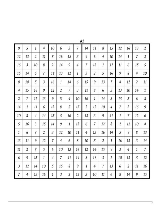 Printable 16X16 Sudoku Grid Sudoku Printable, Sudoku, Free, 50% OFF