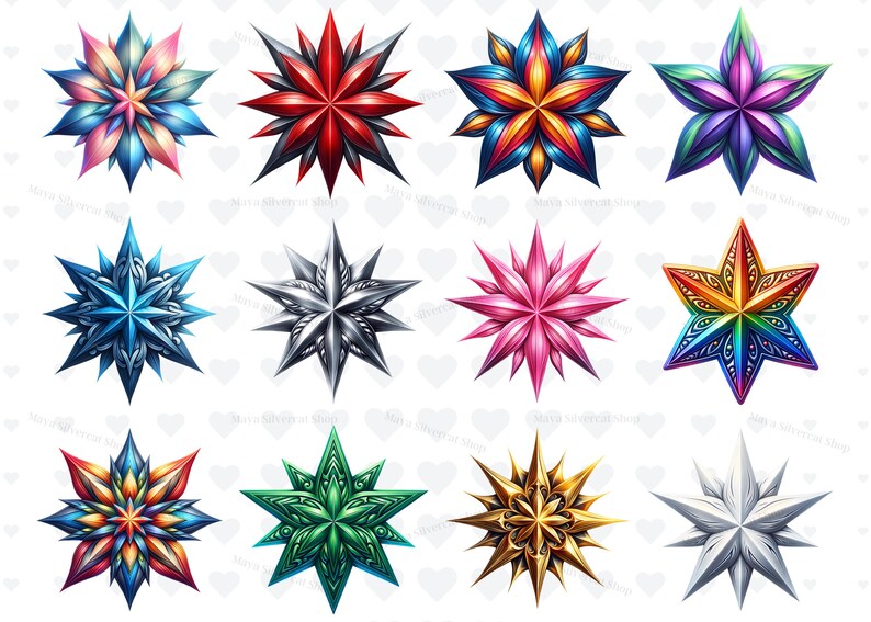 100+ Colorful Stars Clipart | Instant Download | Commercial Use - Etsy