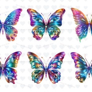 15 Intricate Rainbow Butterflies Clipart Set2 / Instant Download ...