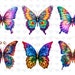 15 Intricate Rainbow Butterflies Clipart Set1 | Instant Download ...