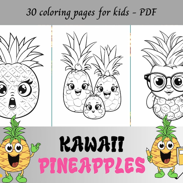 Kawaii Pineapple - Etsy
