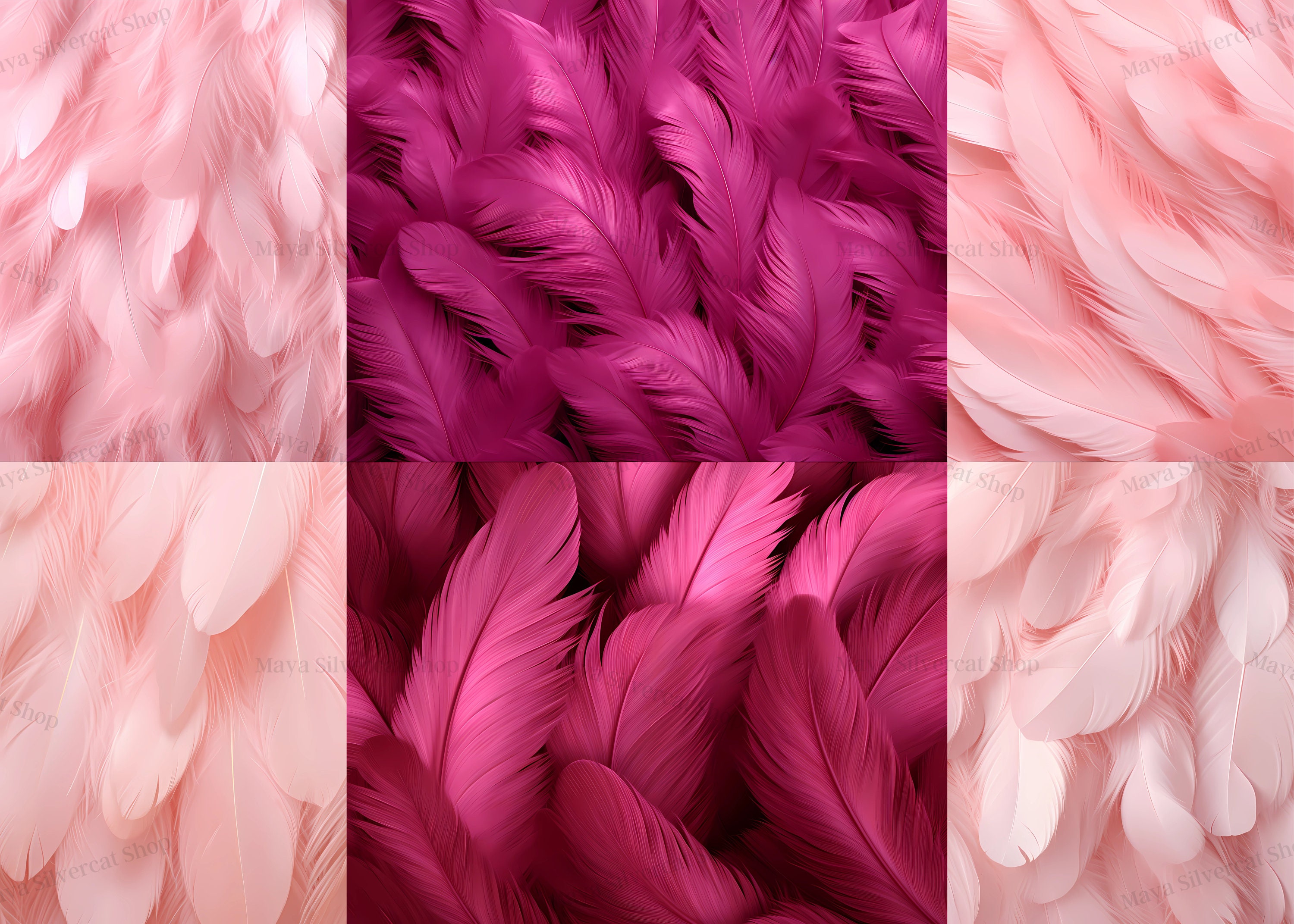 64 Pink Feather Backgrounds Set1 / Instant Download / Comercial Use - Etsy