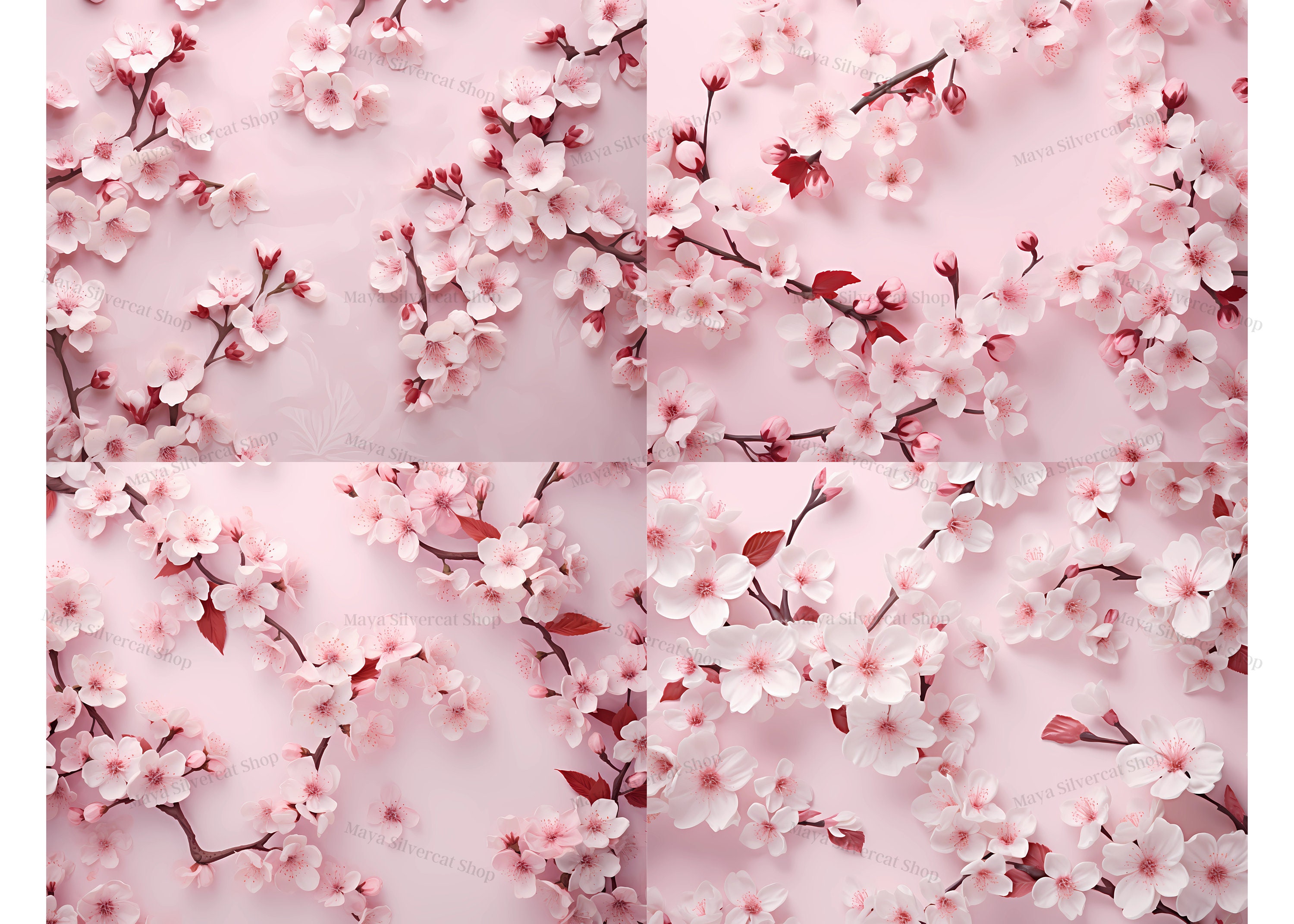 25 Cherry Blossoms Backgrounds Set2 / Instant Download / Comercial Use ...