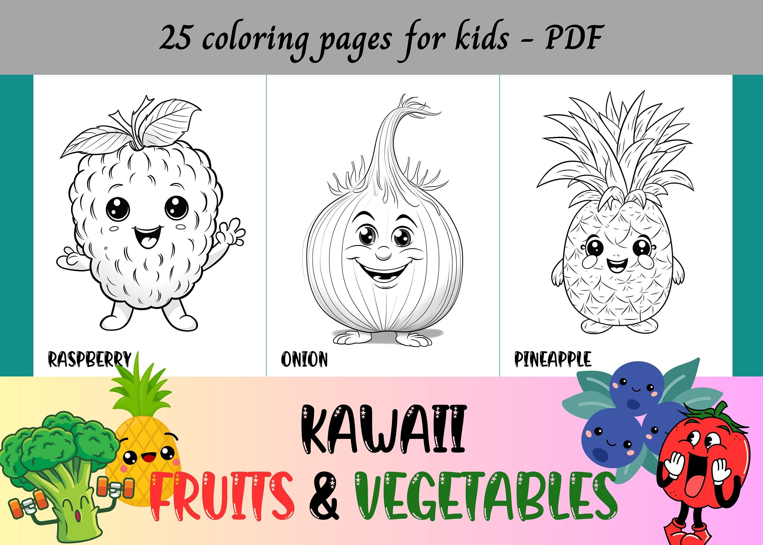 Fruits And Vegetables Coloring Pages