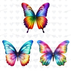 15 Rainbow Butterflies Clipart Set4 / Instant Download / Commercial Use ...