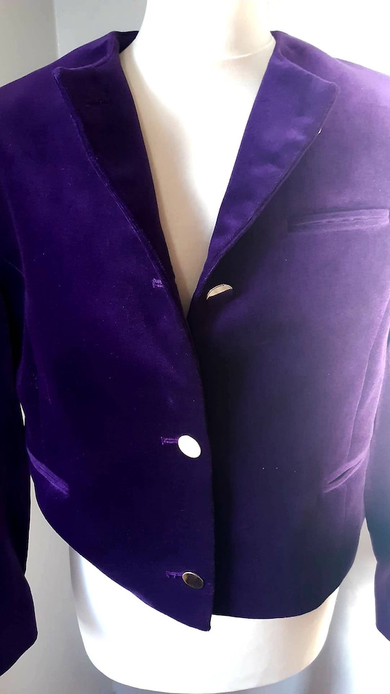Vintage Gothic Steampunk purple velvet button tux sty… - Gem