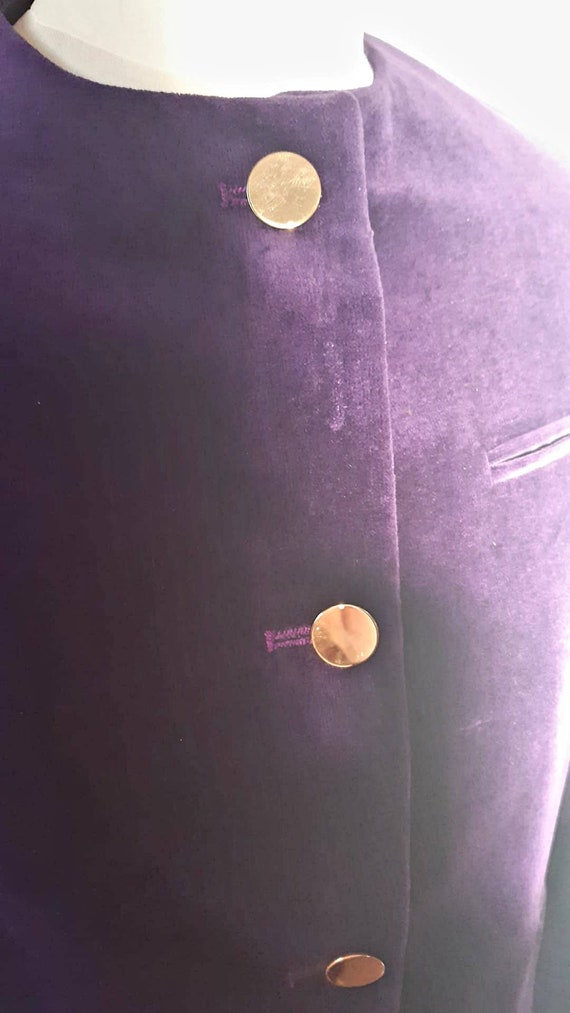 Vintage Gothic Steampunk purple velvet button tux sty… - Gem