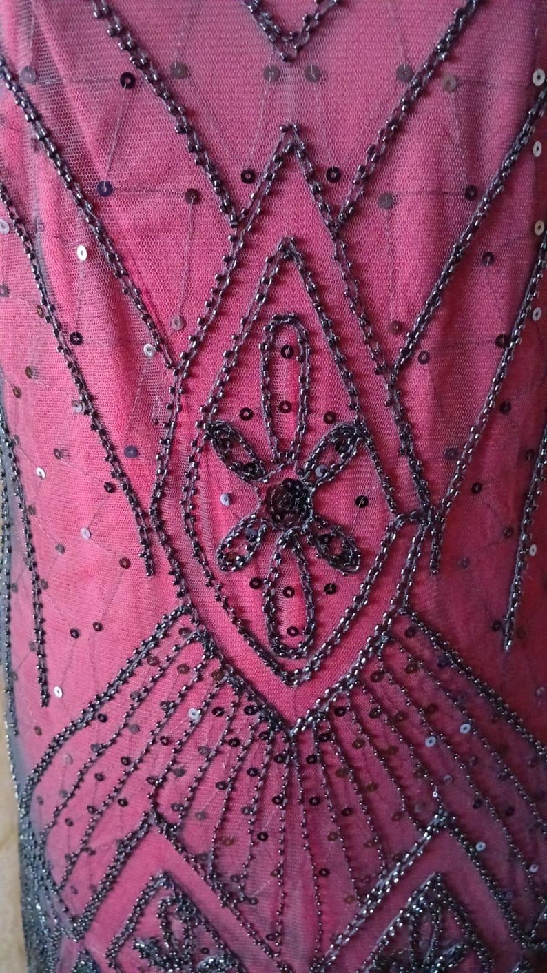 Gorgeous Gothic 1920s Style Beaded Chiffon Overlay Full-length Dress - Etsy