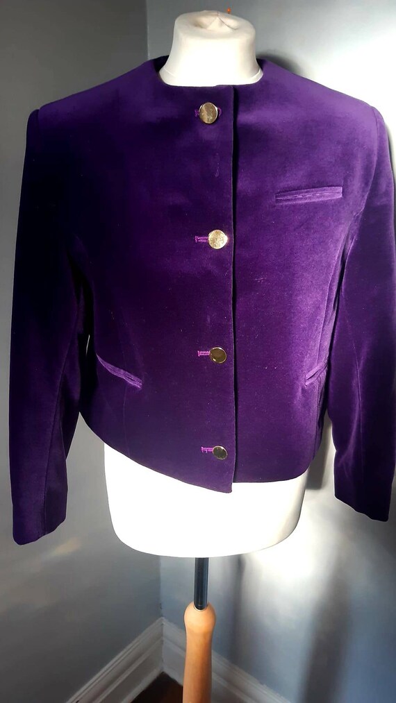Vintage Gothic Steampunk purple velvet button tux sty… - Gem