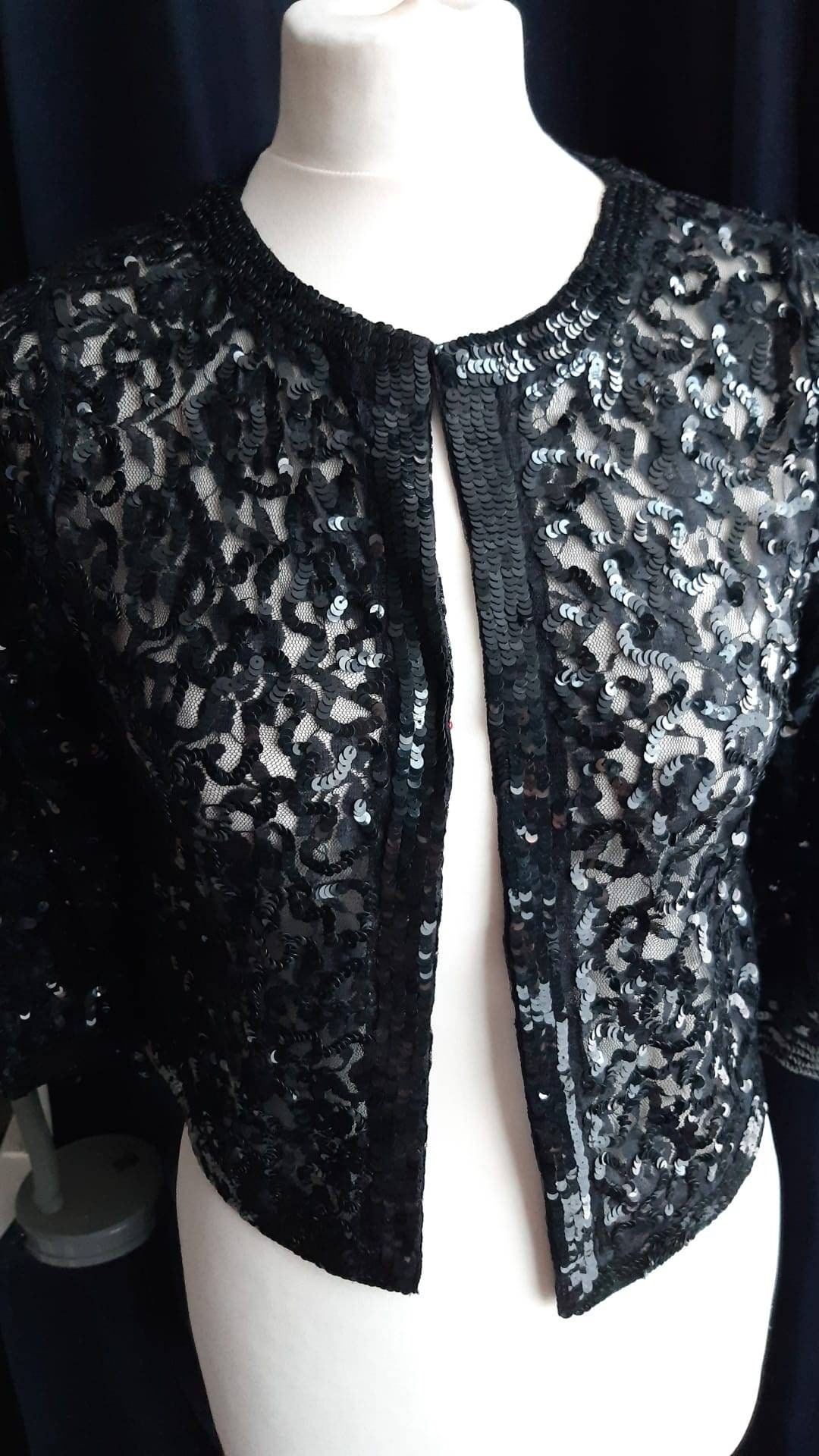 Vintage Sequin Beaded Gothic Tux Coat Bolero Jacket. - Etsy