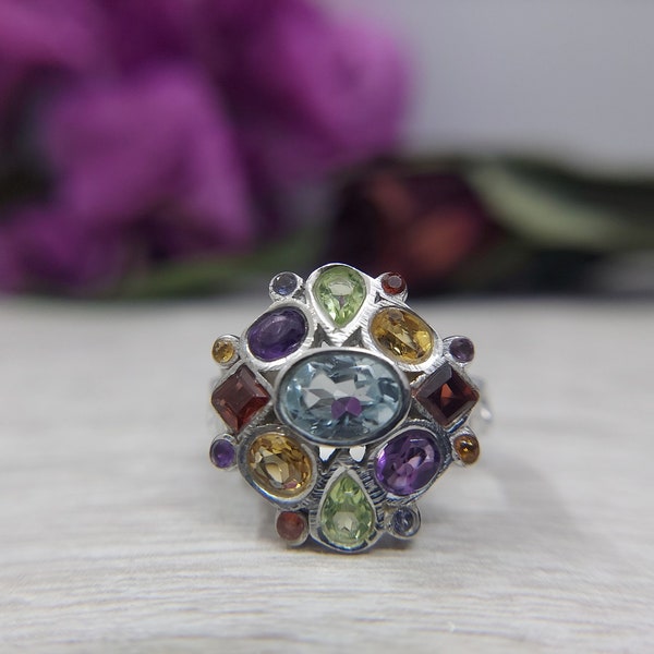 Multi Stone Ring - Etsy