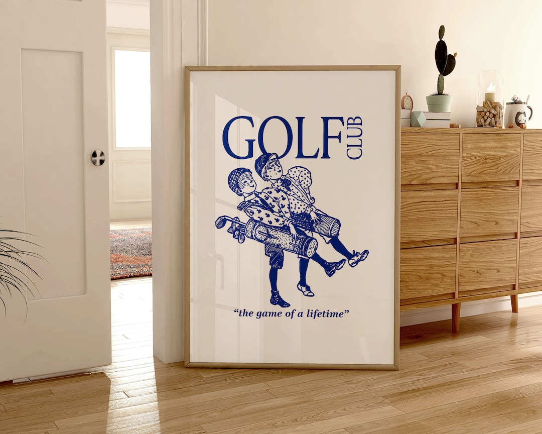 Vintage Golf Club Poster, Golf Print Wall Art, Funny Golf Sports Poster ...