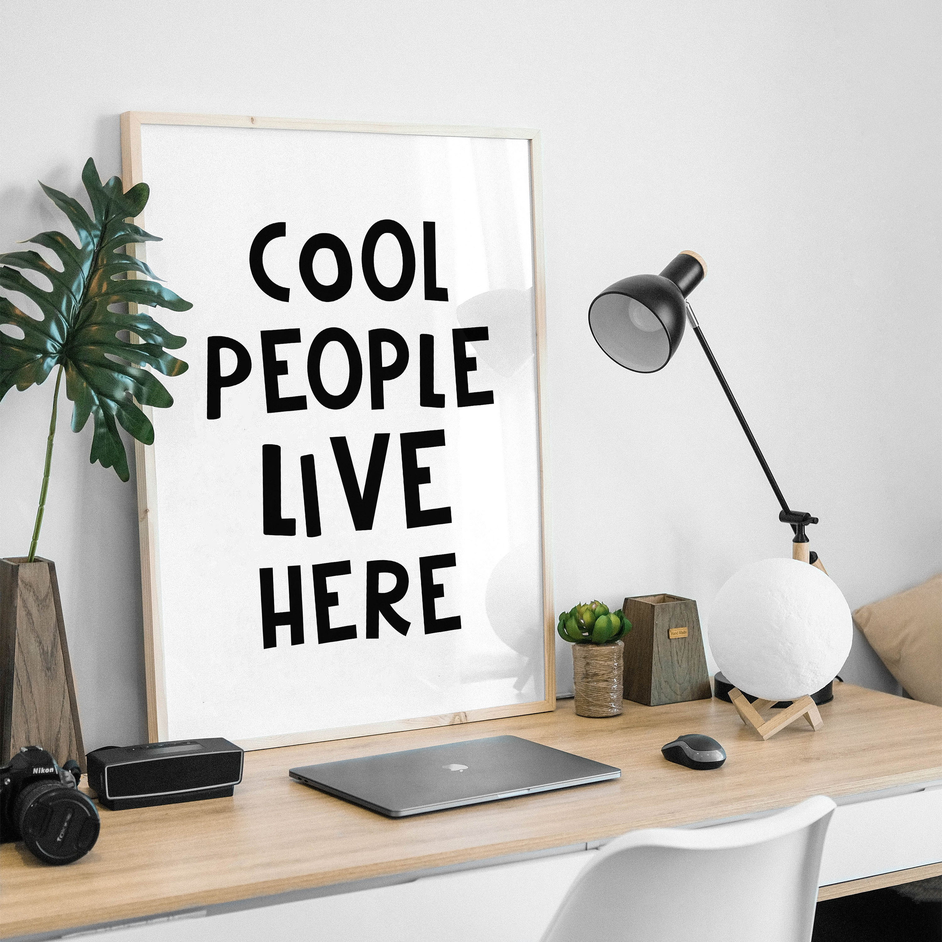 Coole Leute leben hier Typografie Wandkunst, trendige Wandkunst ...