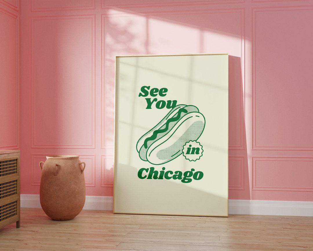 See You in Chicago Wall Art Printable Maximalist Poster Chicago Vintage ...