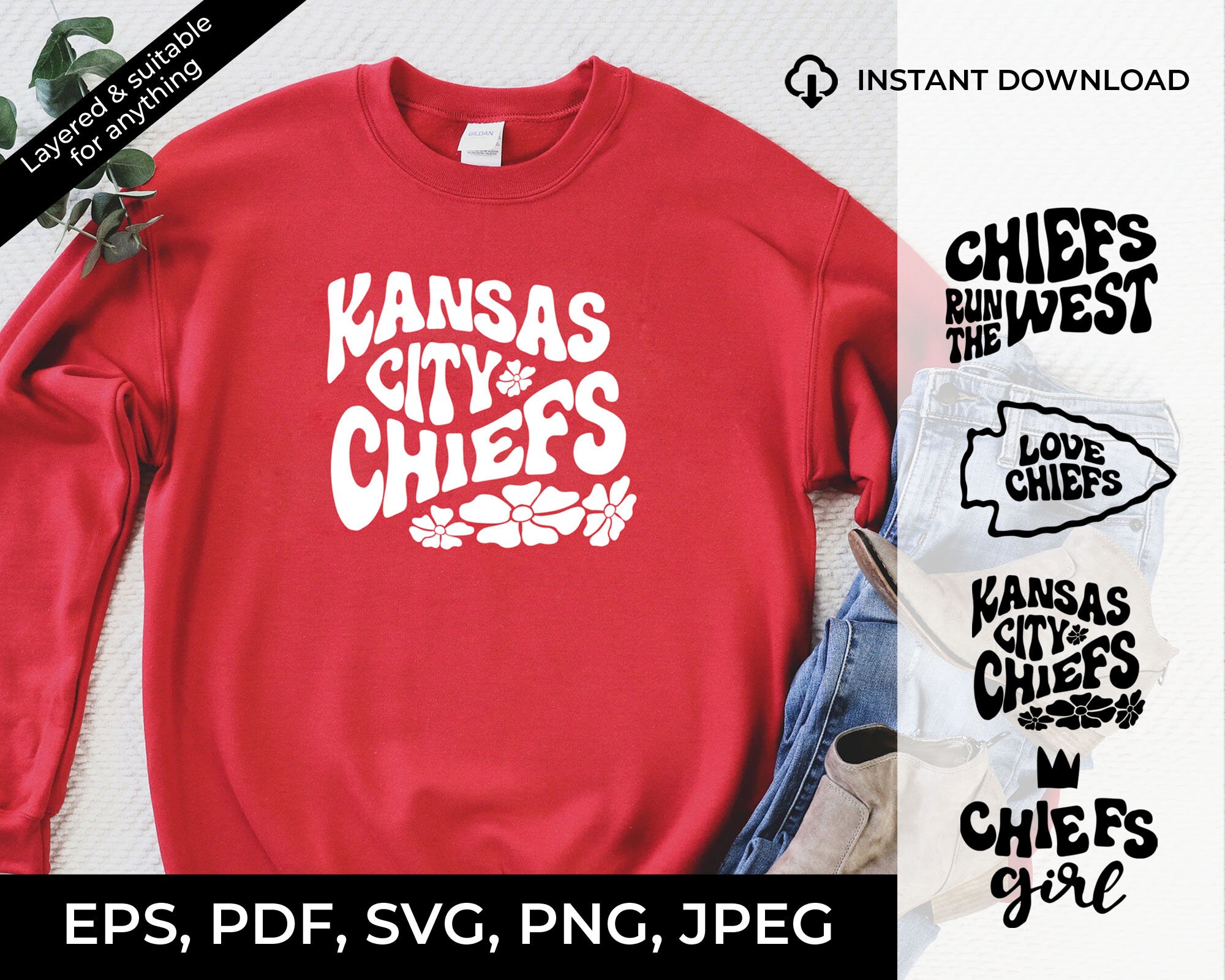 Kansas City Chiefs Custom Font Svg Files Chiefs for Print | Etsy UK
