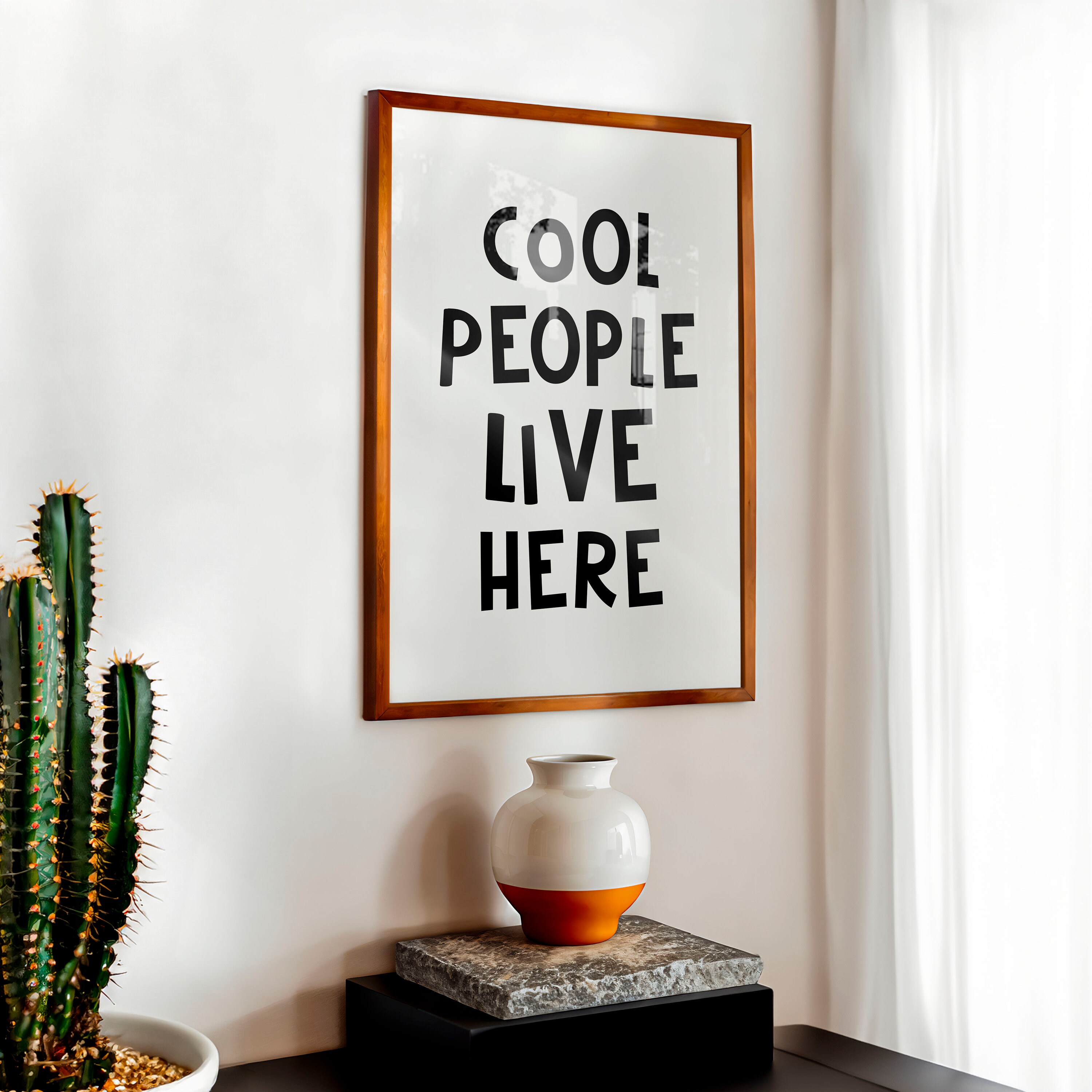 Coole Leute leben hier Typografie Wandkunst, trendige Wandkunst ...