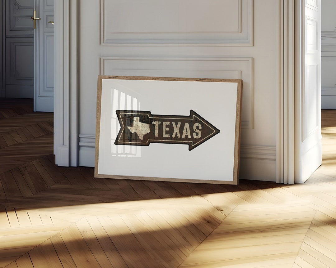 Vintage Texas Sign Printable Wall Art Decoration for Kitchen Aesthetic ...