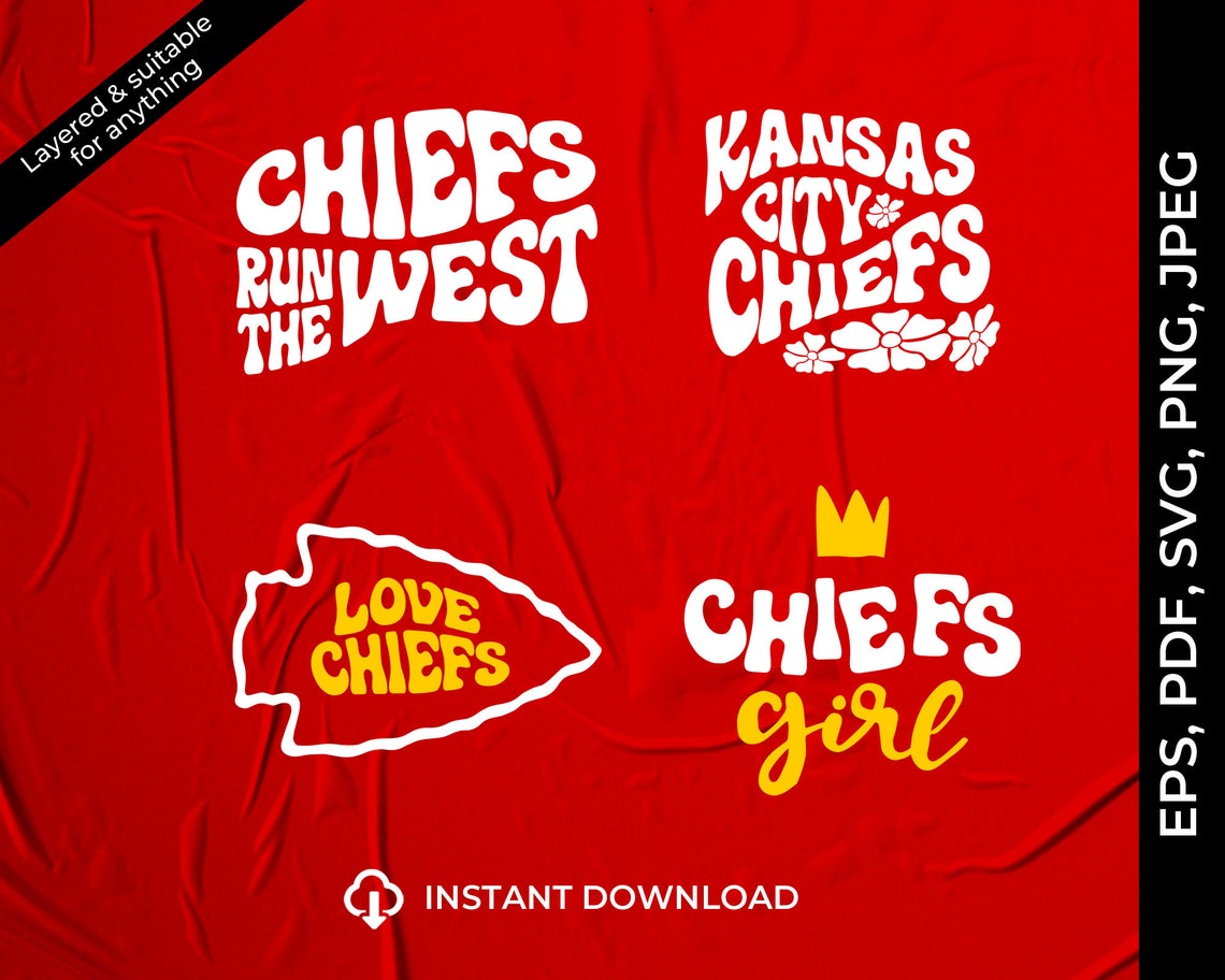 Kansas City Chiefs Custom Font Svg Files Chiefs for Print | Etsy UK