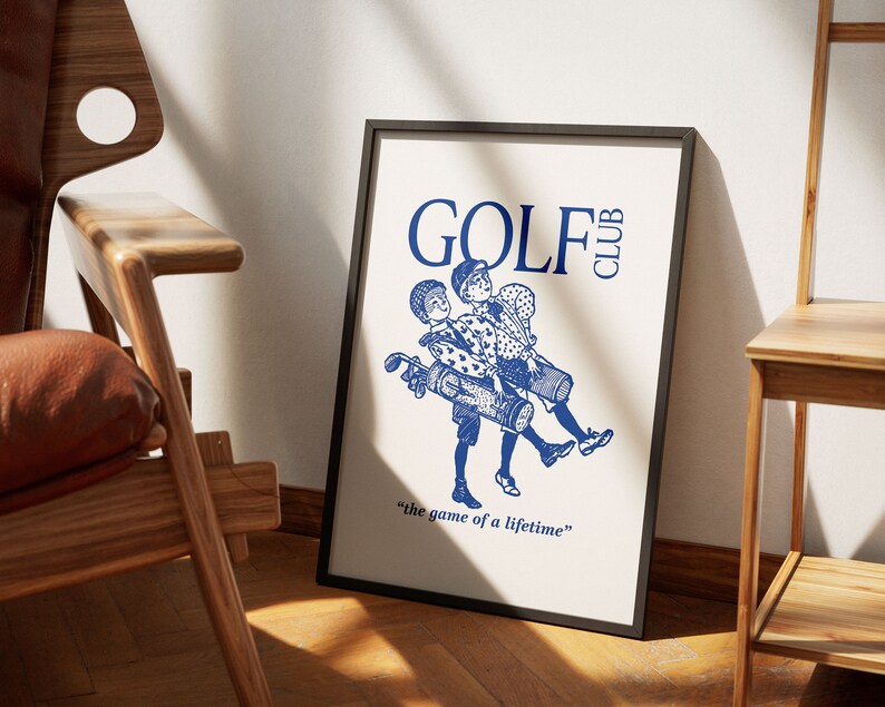 Vintage Golf Club Poster, Golf Print Wall Art, Funny Golf Sports Poster ...