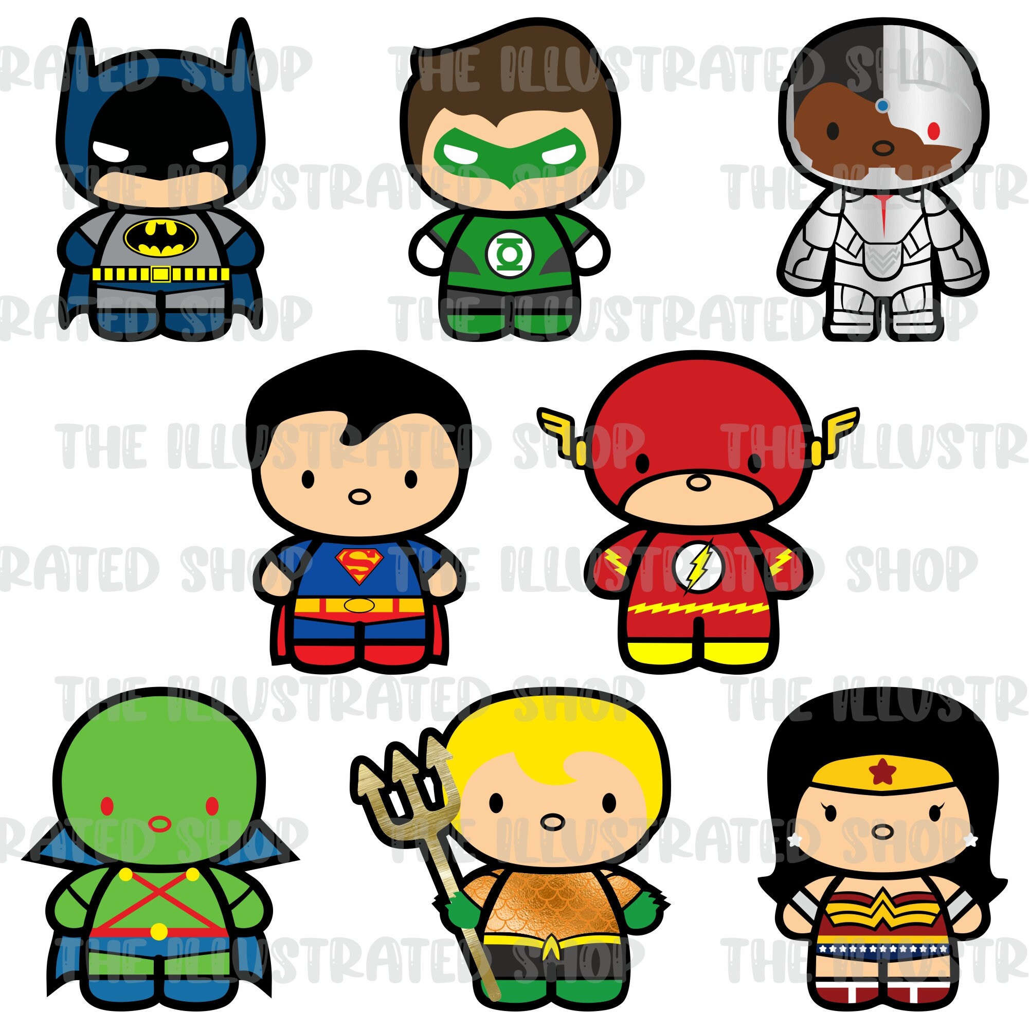 JUSTICE LEAGUE clipart SUPERHERO clipart cute superhero super heroes ...