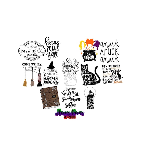 Hocus Pocus Stickers Waterproof Vinyl Sticker - Etsy