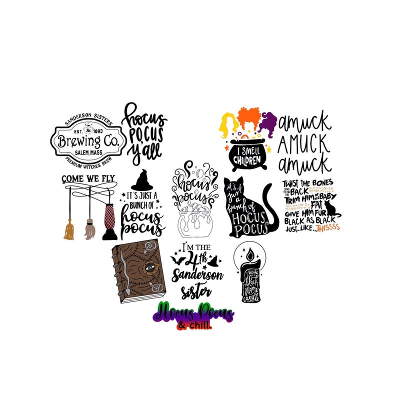 Hocus Pocus Stickers Waterproof Vinyl Sticker - Etsy