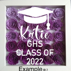 Graduation Shadow Box / Paper Flower / Graduation Gift / Custom - Etsy