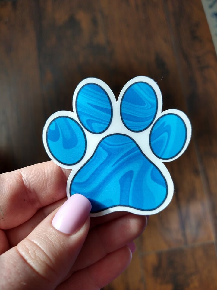 Paw Print Sticker - Waterproof Vinyl Sticker - Etsy
