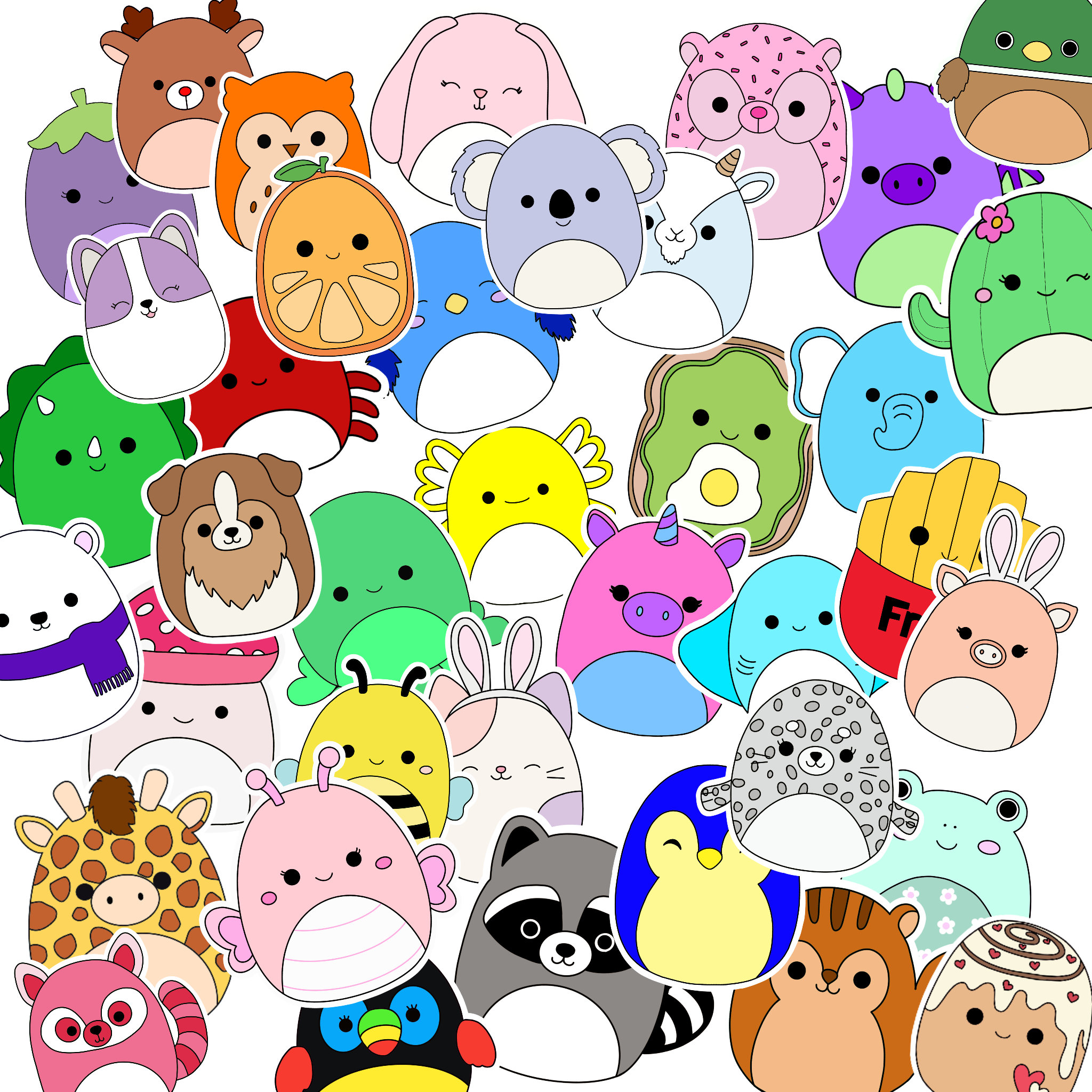 Squishmallow Stickers Vinyl Stickers - Etsy