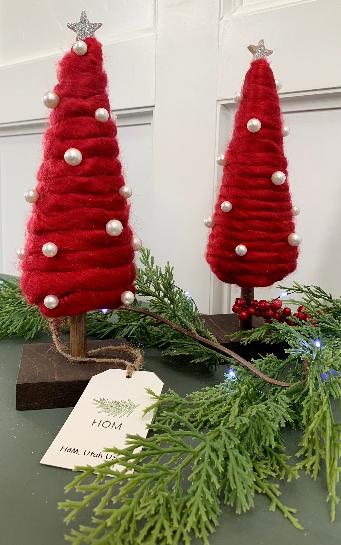 Chunky Yarn Tree-farmhouse Home Decor Rustic Mantle Table or ...