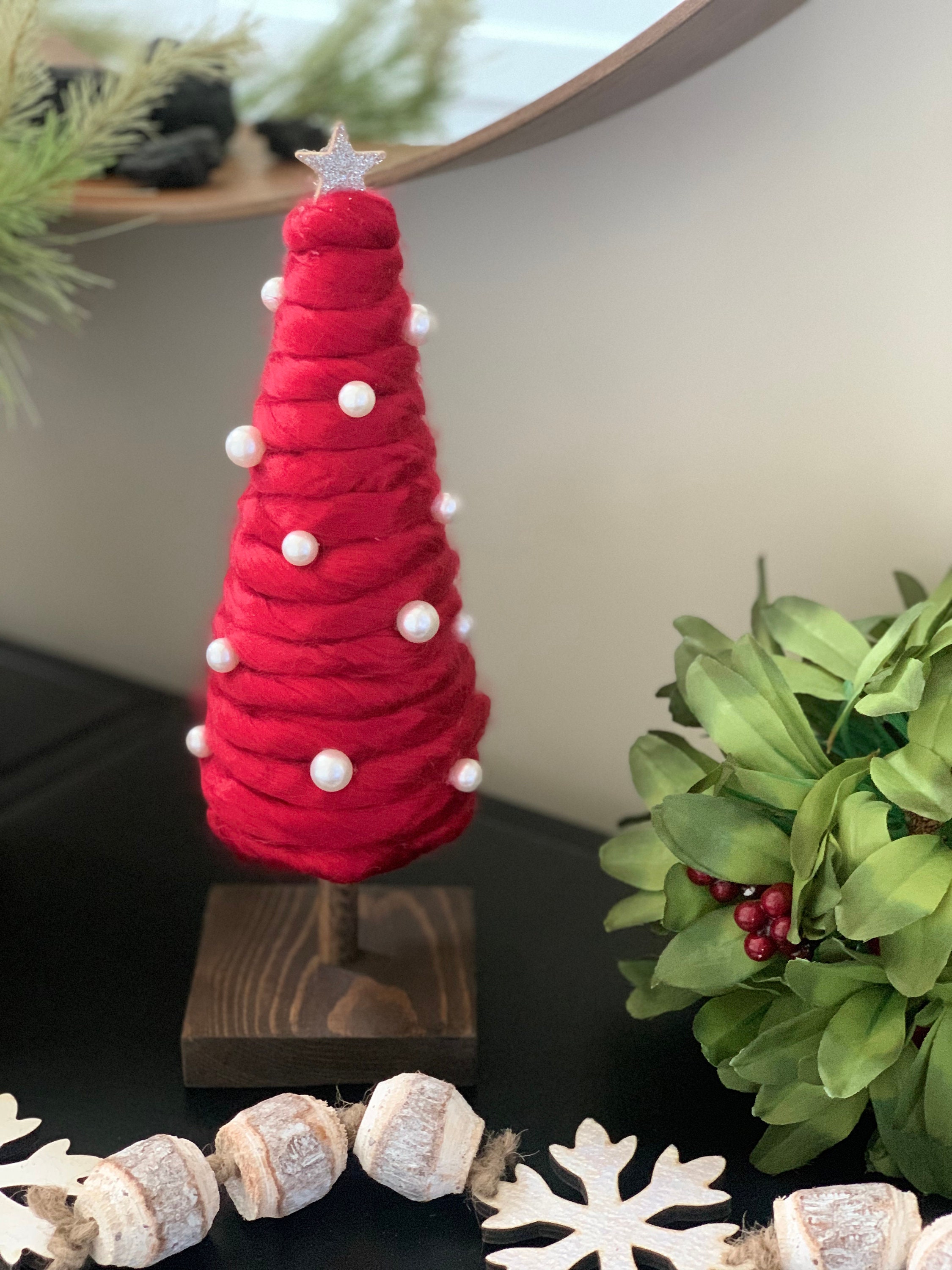 Chunky Yarn Tree-farmhouse Home Decor Rustic Mantle Table or ...