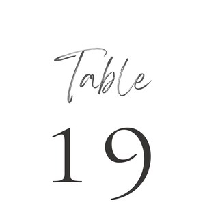 Downloadable Table Numbers Card Calligraphy, Wedding Table Number ...
