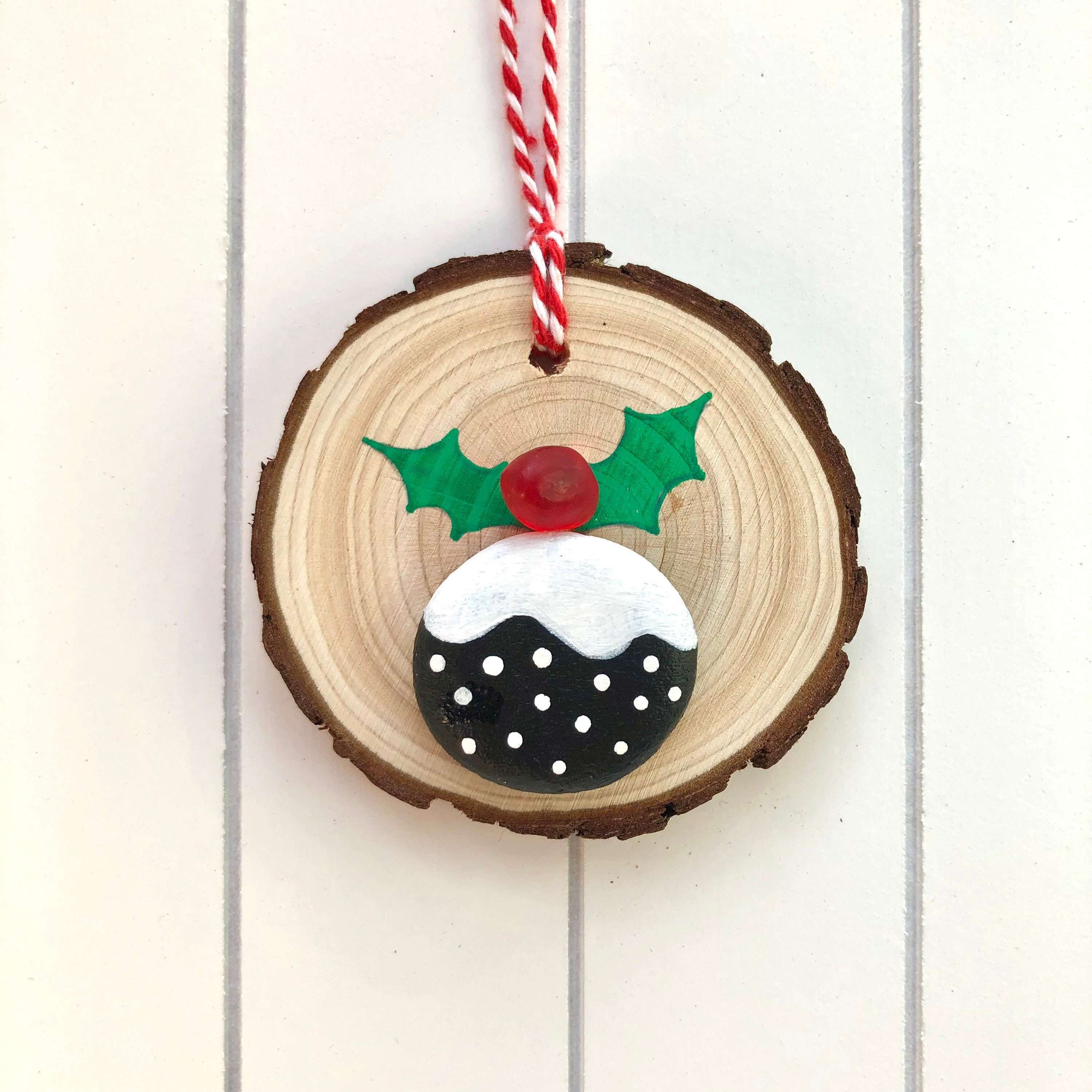 English Beach Pebble Christmas Pudding Christmas Ornament/decoration on ...
