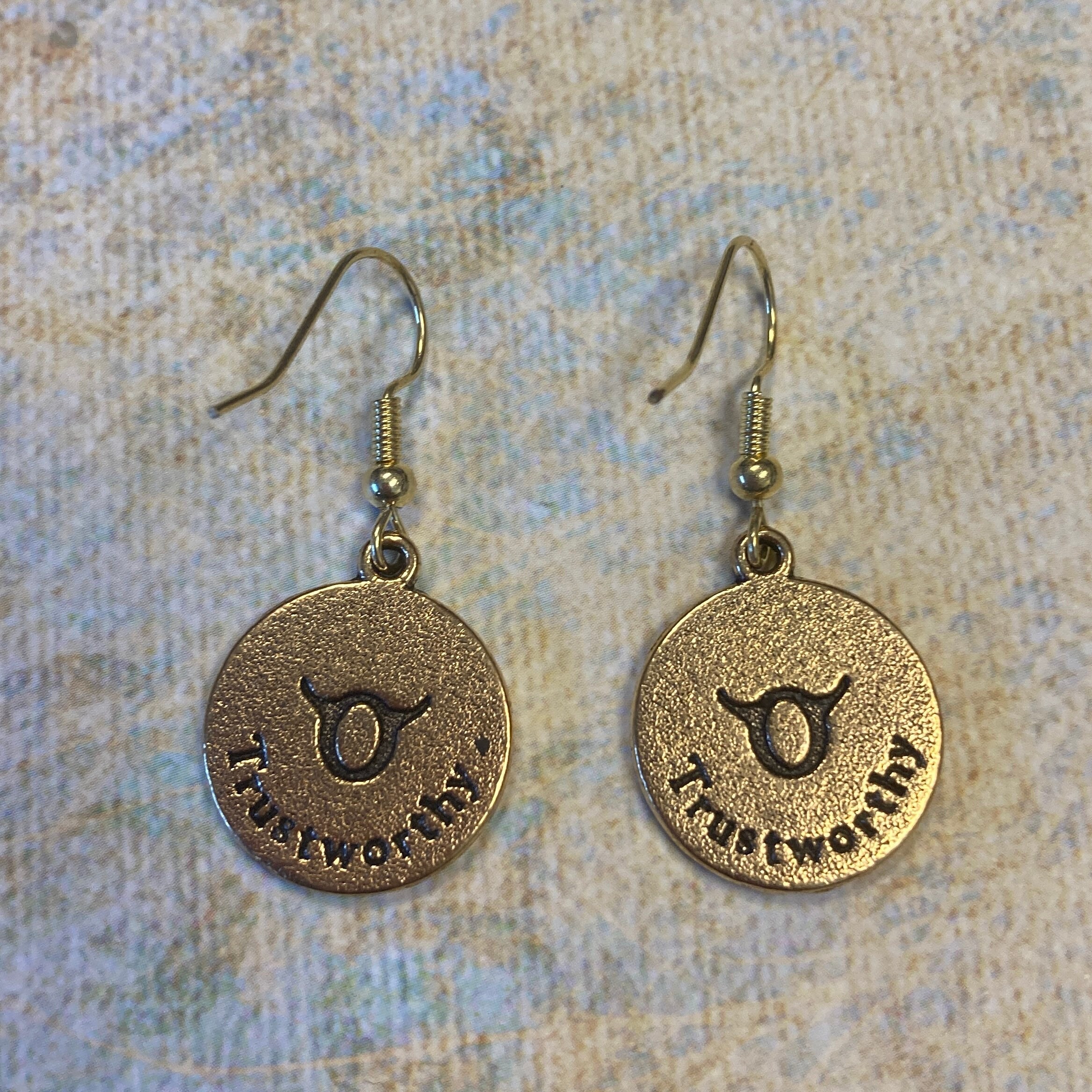 Zodiac Horoscope Taurus Star Sign Earrings silver or Gold - Etsy