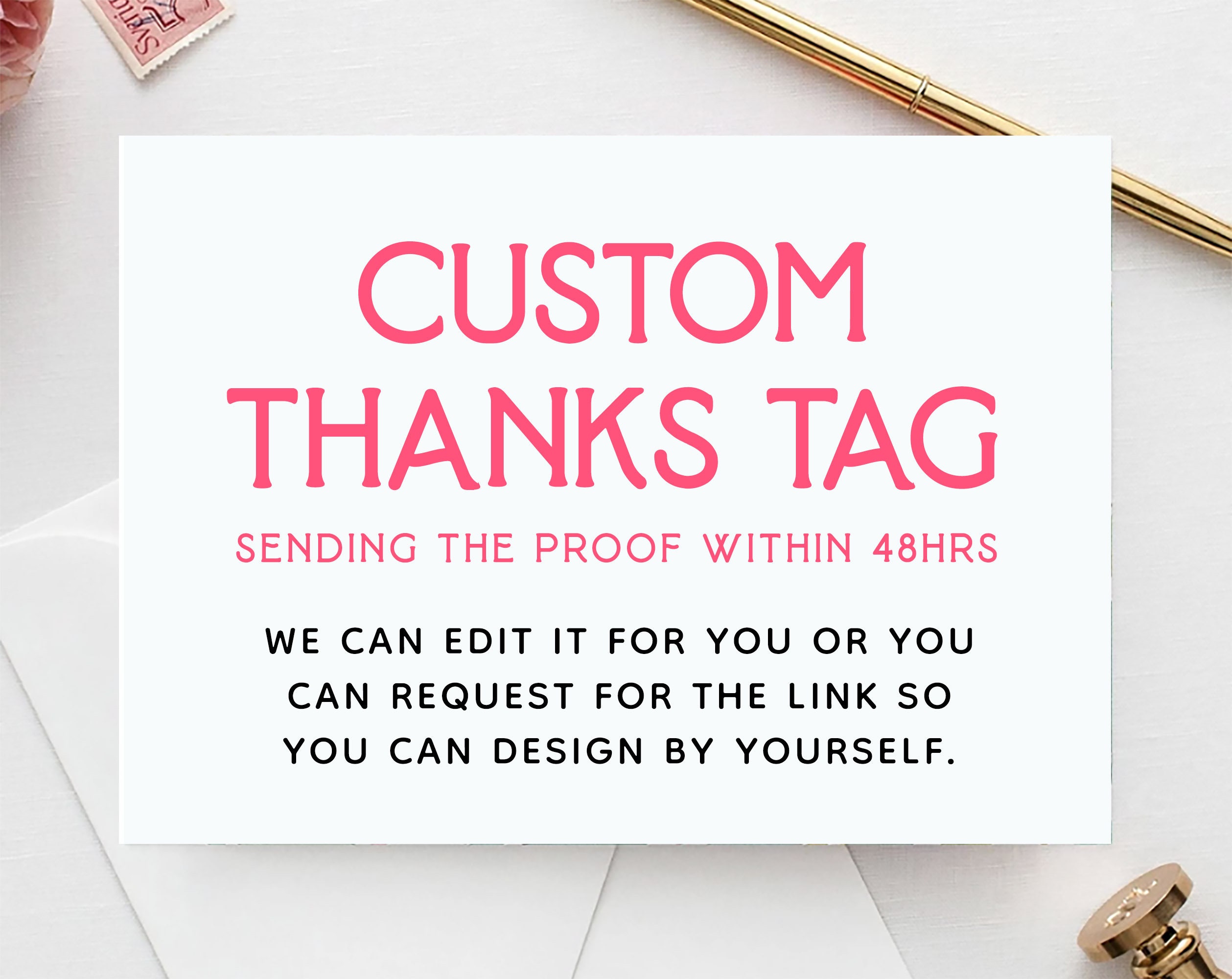 CUSTOM Thank You Tag Template Printable Digital Only | Etsy