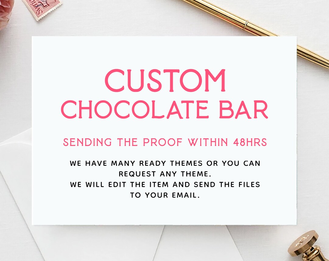 CUSTOM Chocolate Bar Label Template Printable Digital Only - Etsy Canada