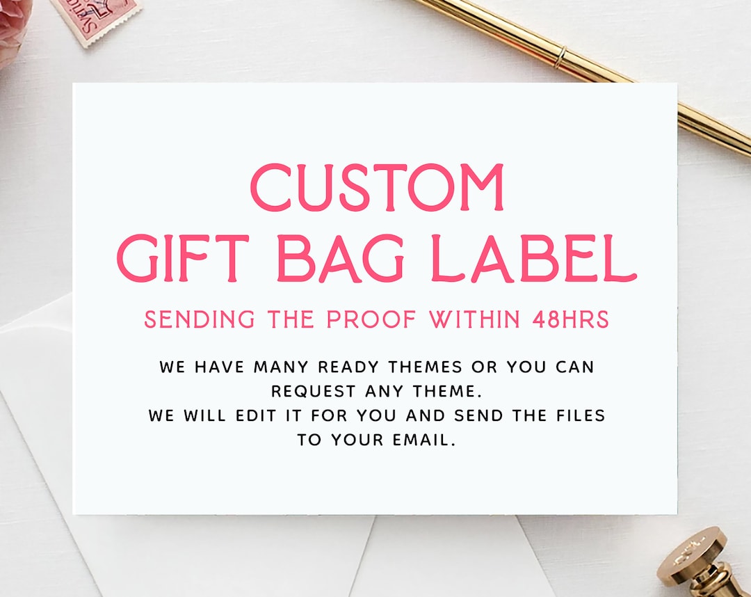 CUSTOM Gift Bag Label Template Printable Digital Only - Etsy