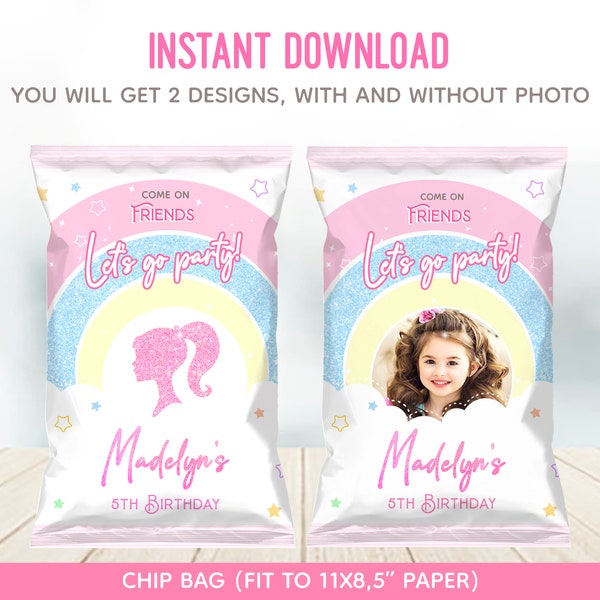 Barbie Template Chip Bag - Etsy
