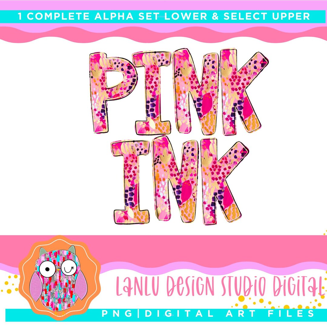 Pink Ink Alpha Set PNG | Alpha Sets Png | Colorful Brushstroke Acrylic ...