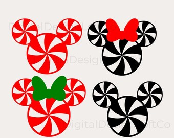 Mickey Mouse Candy Cane Svg - Etsy