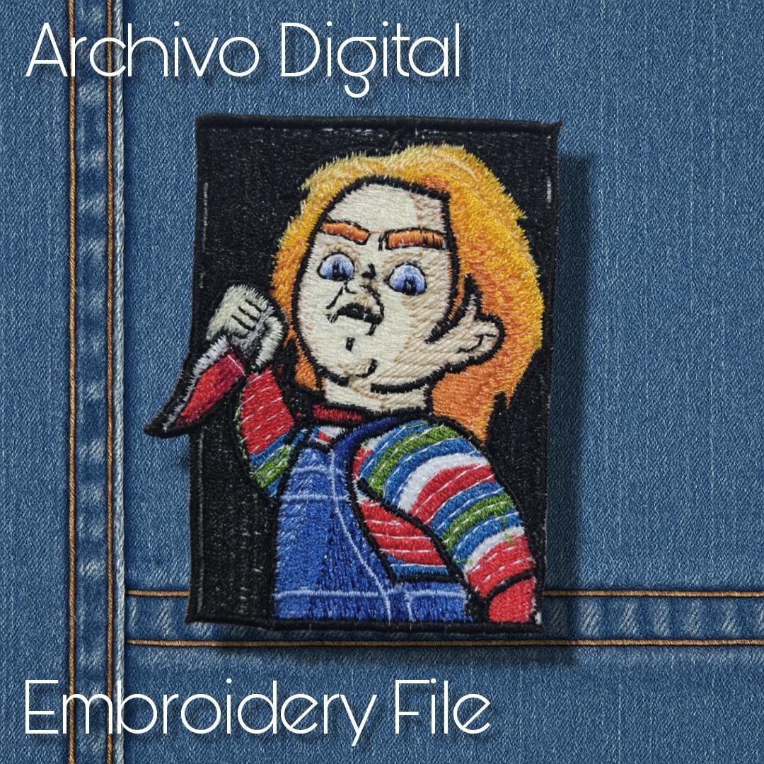 Chucky Inspired Embroidery Design | Horror Movie Digital Fanart Patch ...