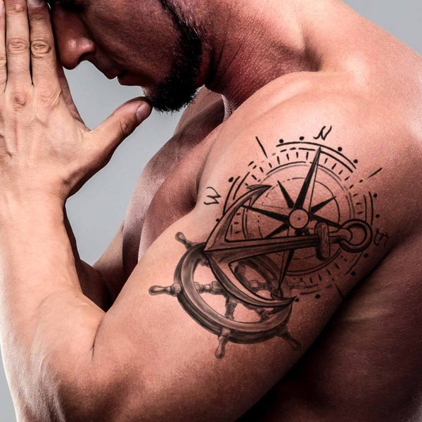 Temporary Compass Tattoo - Etsy