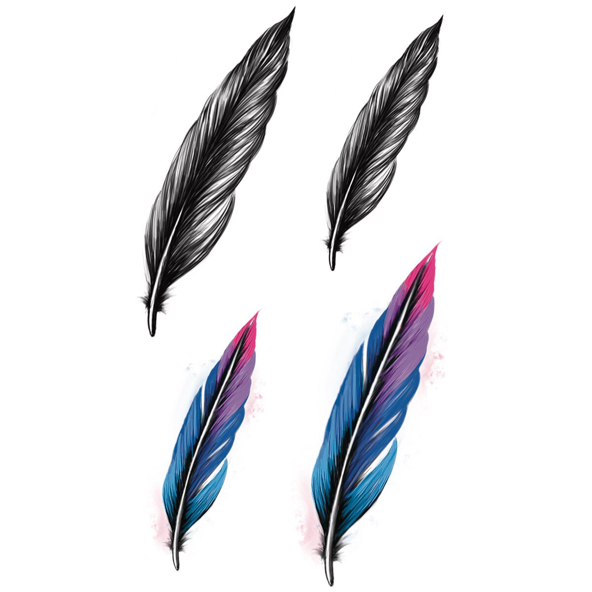 3d Feather Tattoo Designs