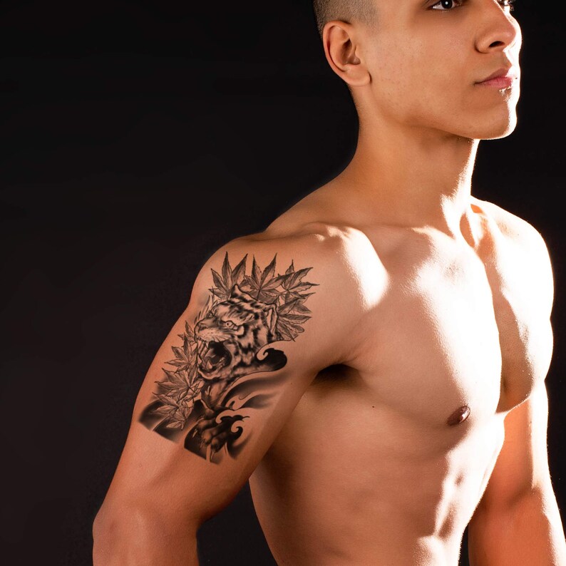 Fierce tiger temporary tattoo for women and men / Fierce tiger temp tat ...