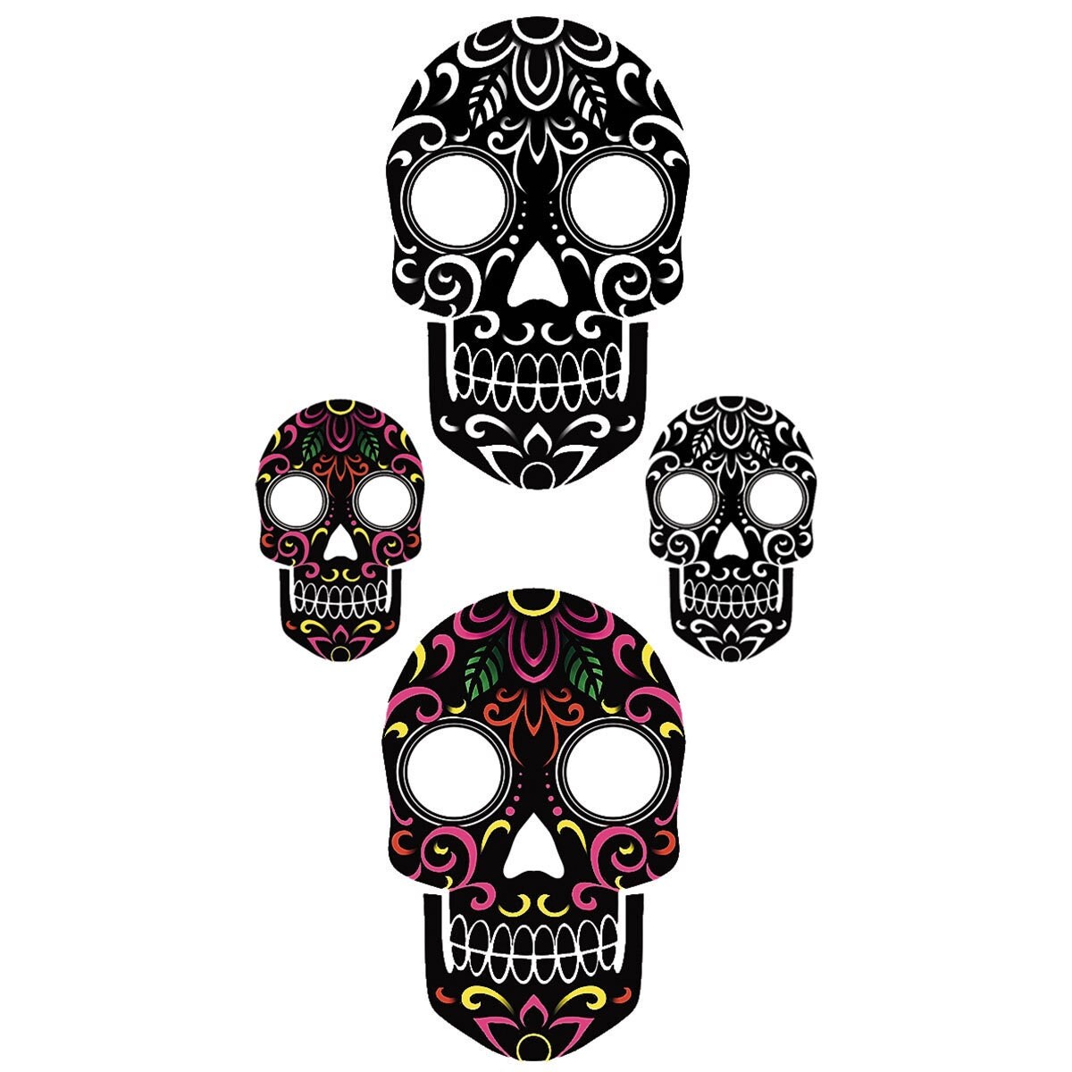 Skull Temporary Tattoo Small Skull Tattoo Black Skull - Etsy Hong Kong