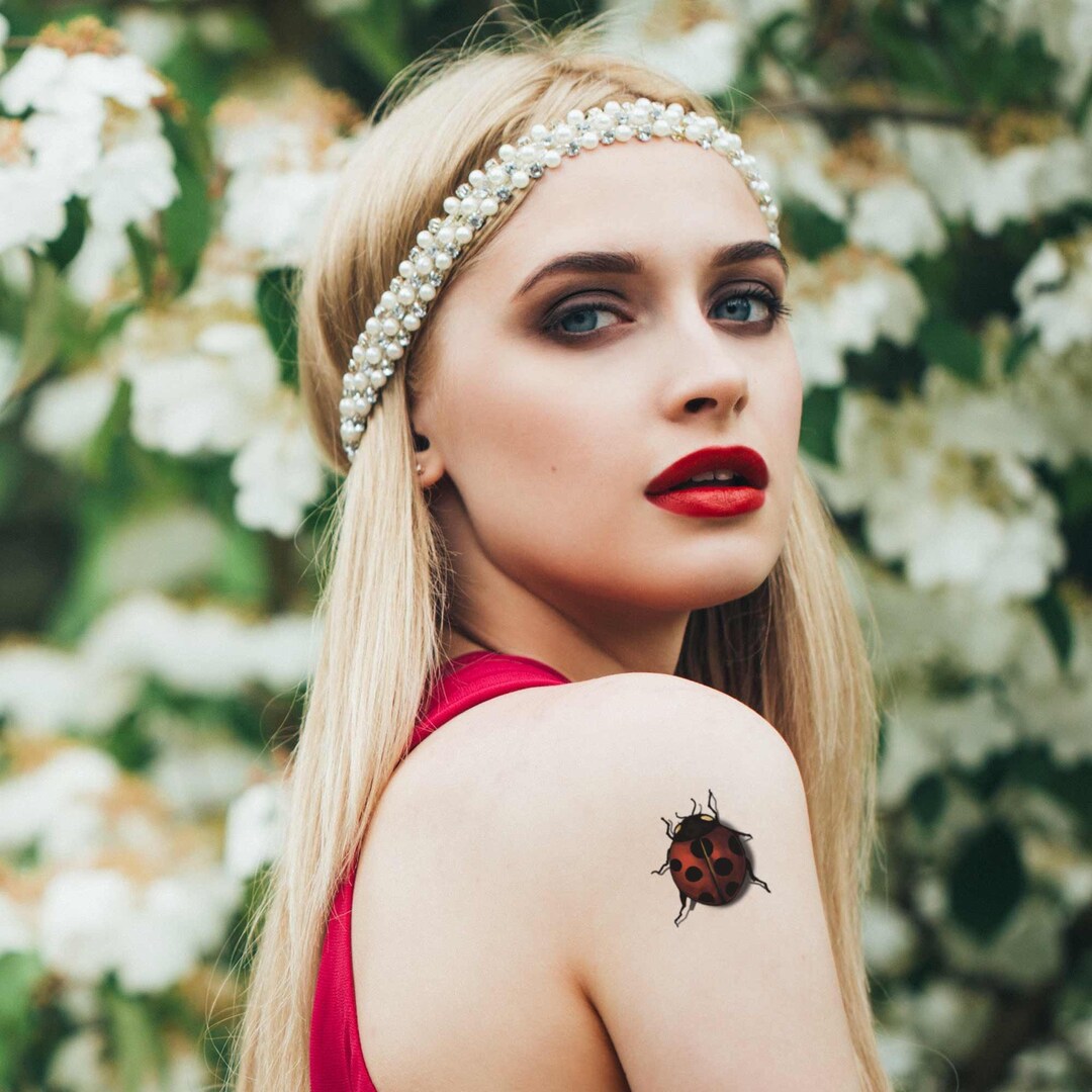 Ladybug Temporary Tattoo for Women and Men / Set of 2 Ladybugs Temp Tat ...