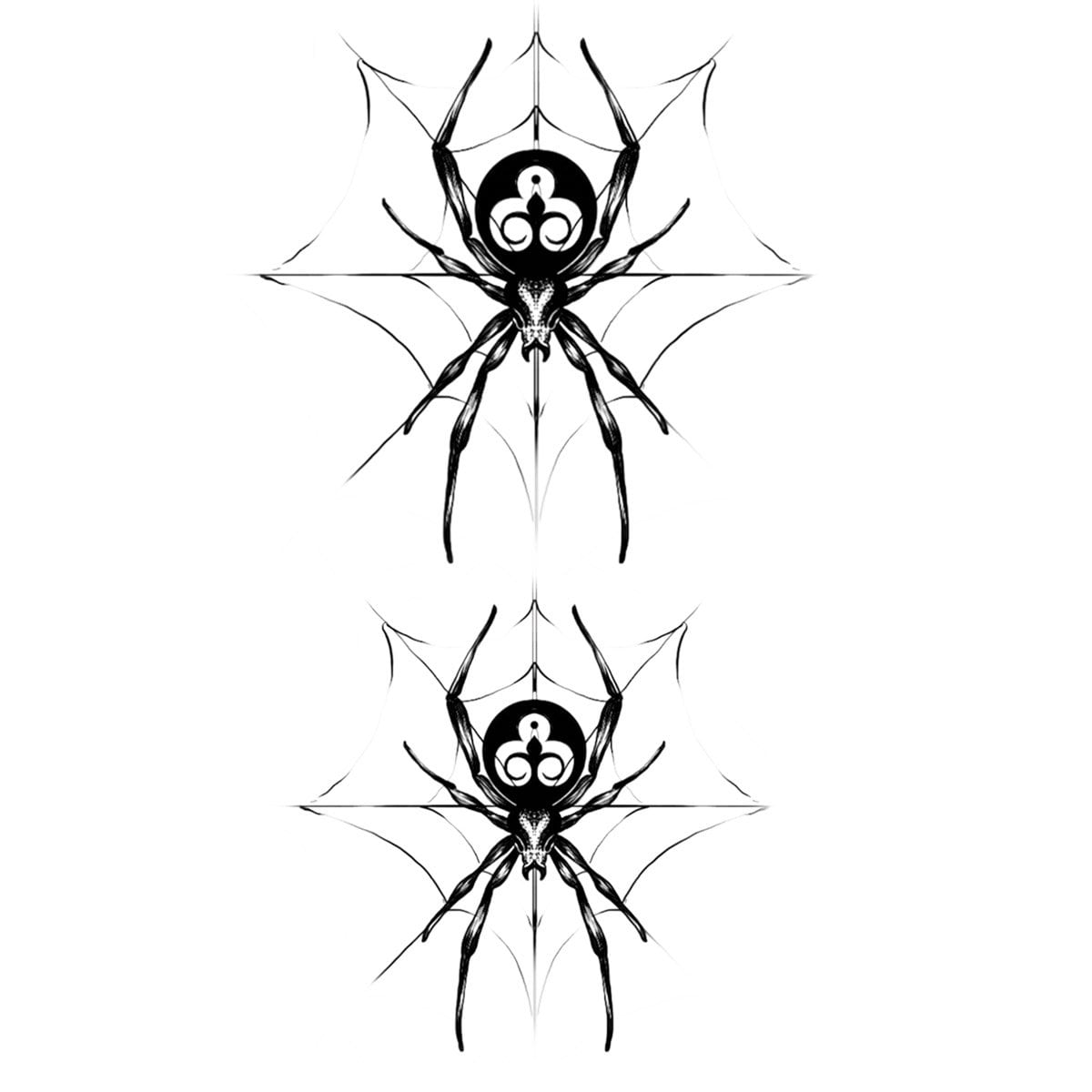 Spider Temporary Tattoo for Women and Men / Black Spider Temp Tat ...