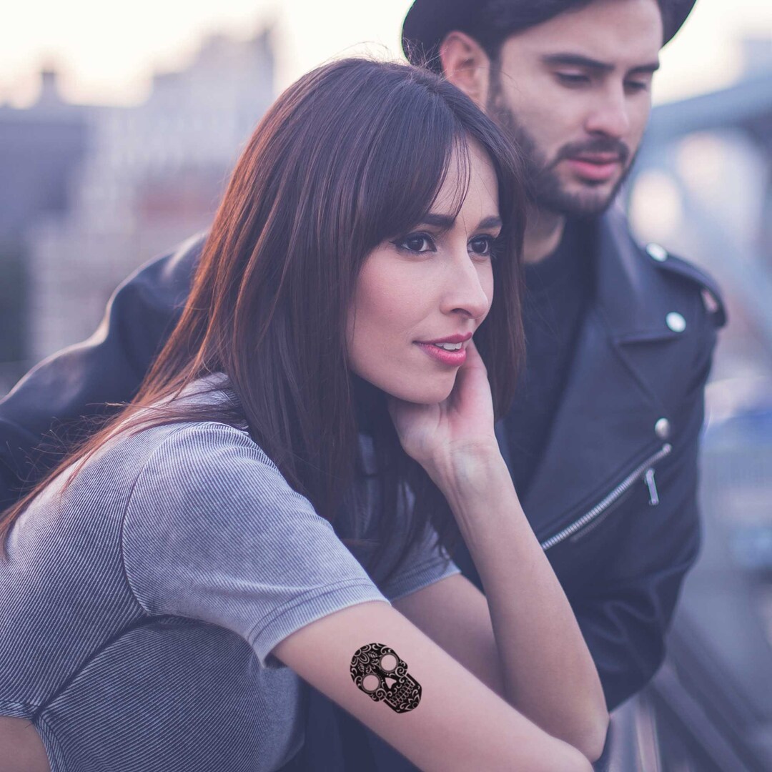 Skull Temporary Tattoo Small Skull Tattoo Black Skull - Etsy Hong Kong