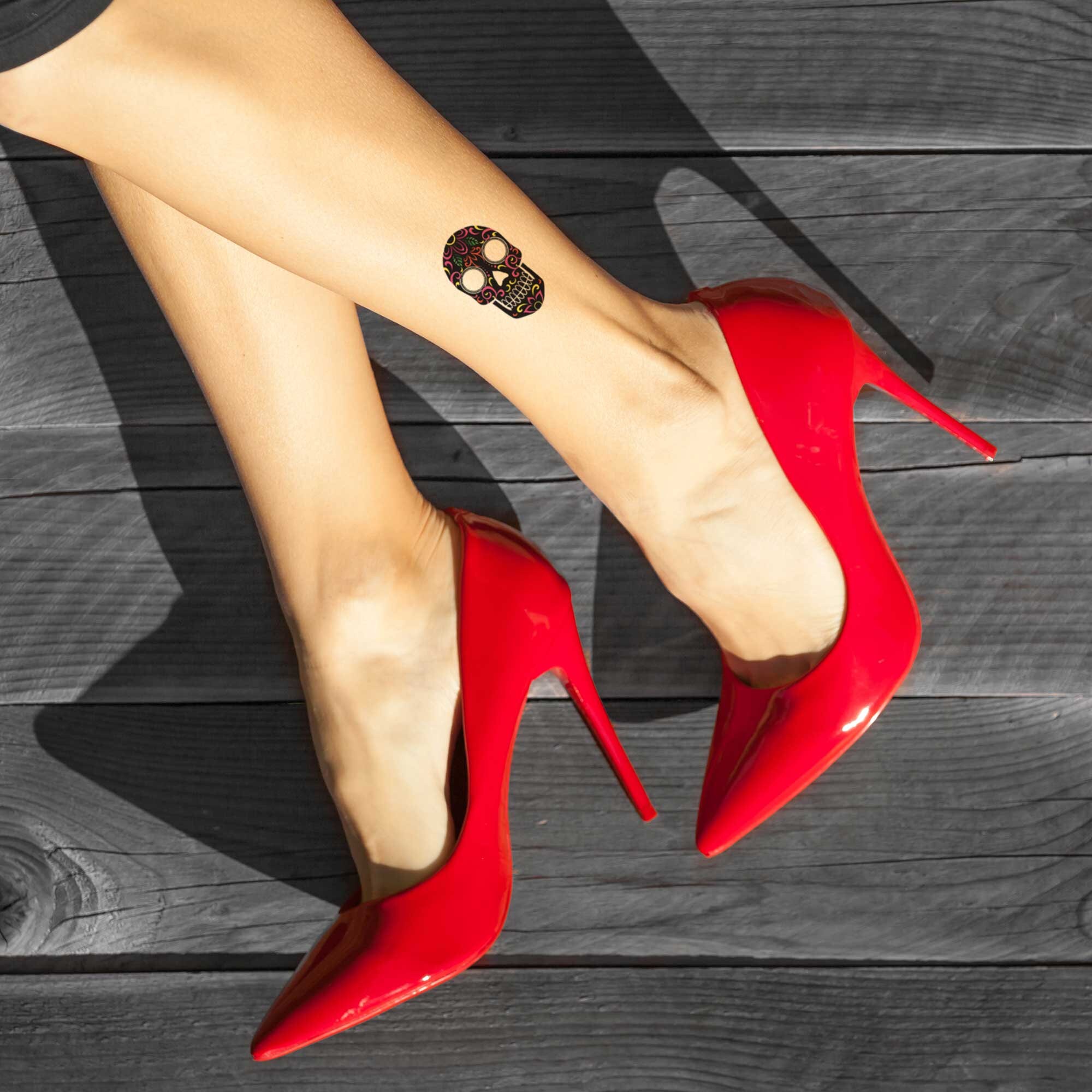 Skull Temporary Tattoo Small Skull Tattoo Black Skull - Etsy Hong Kong